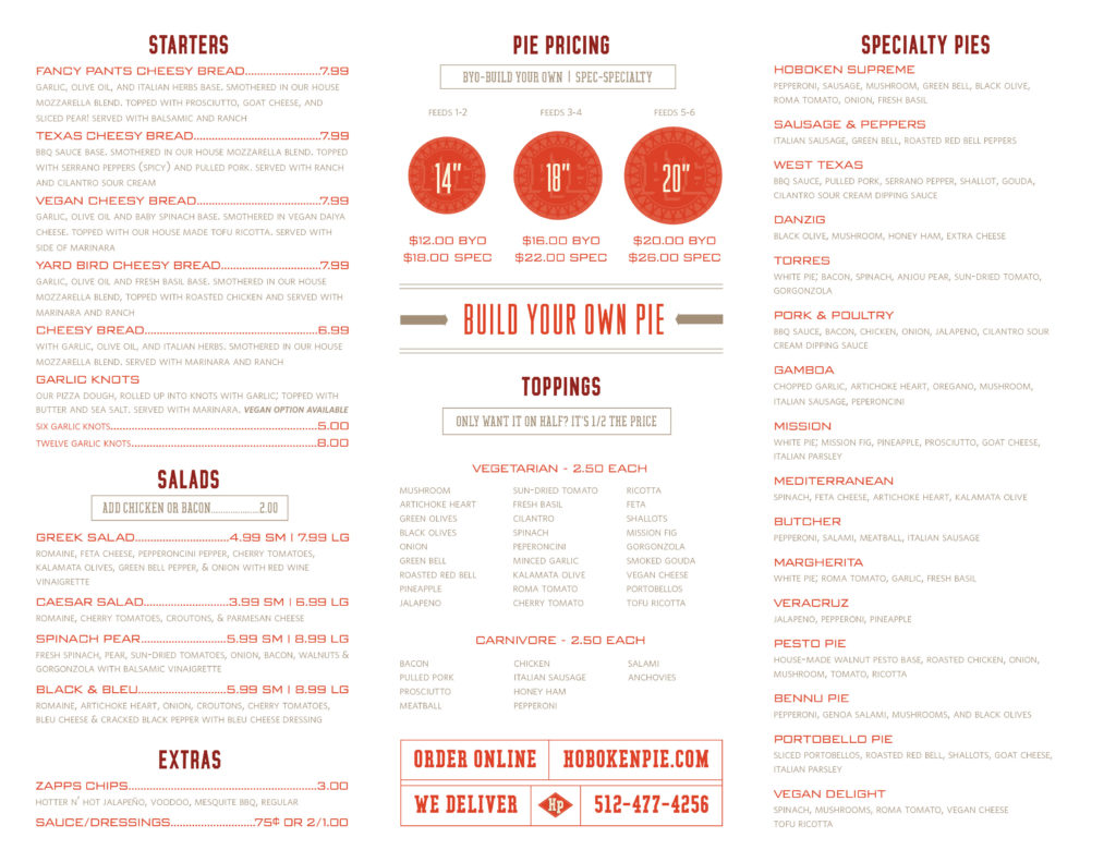 Menu – Hoboken Pie